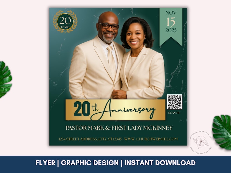 Editable Pastor and Wife Appreciation Flyer: Church Celebration (canva ...