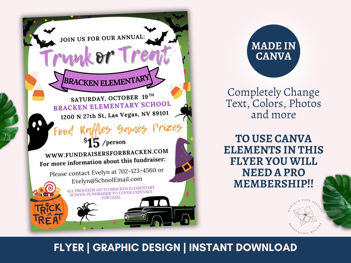 Editable Trunk or Treat Flyer, Printable Halloween Invitation ...