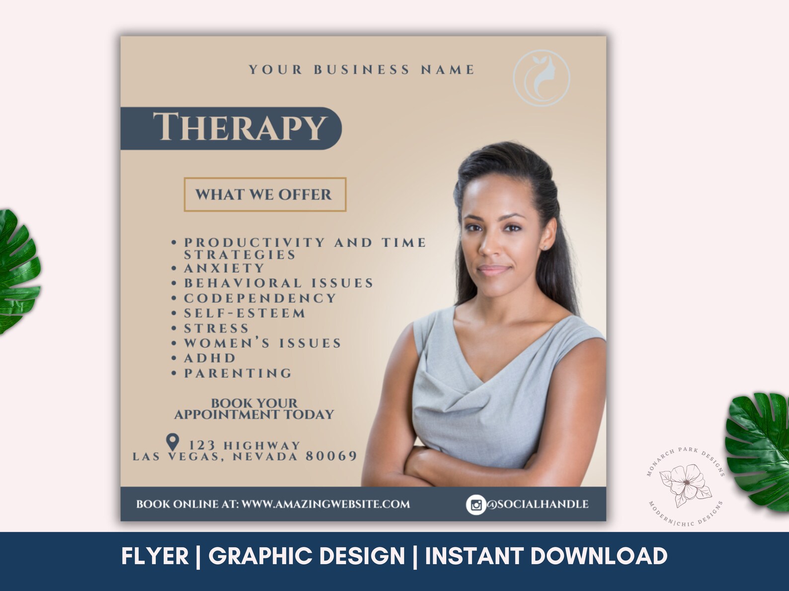 Counseling Psychology Therapy Flyer Templates Design, Therapist Flyer ...