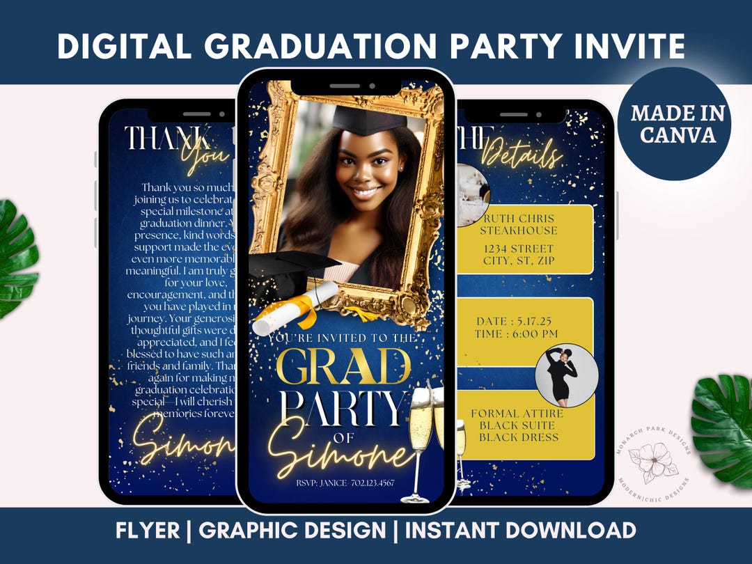 Graduation Party Invitation, Class of 2025 Digital Grad Announcement ...