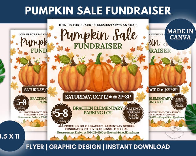 EDITABLE Pumpkin Painting Party Fundraiser Flyer/poster Printable ...