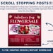 Valentine’s Day Flower Sale Flyer Template, Florist Valentine Bouquet ...