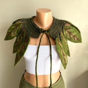 Felted Green Leaf Capelet, Woodland Festival Outfit, Forest Fairy Cape ...