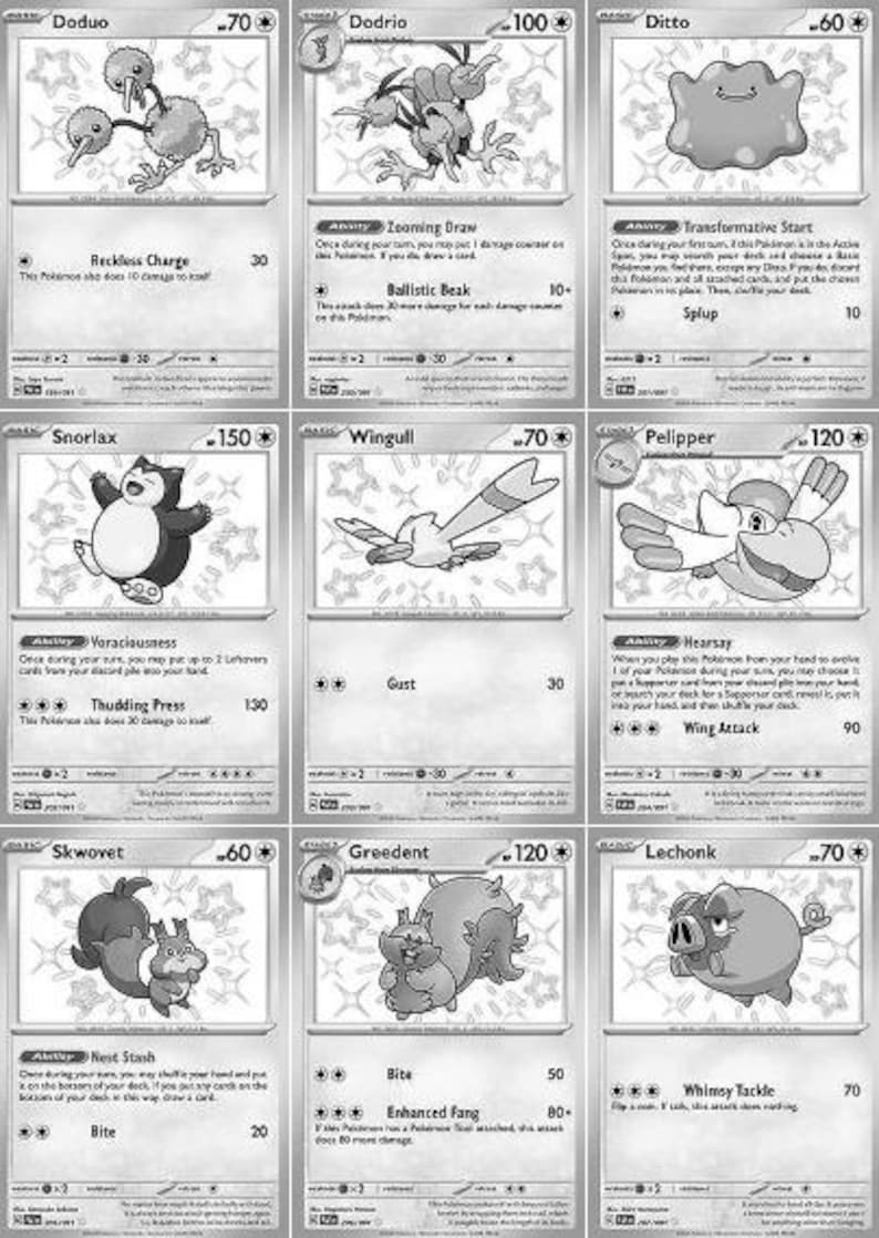 Pokémon TCG 5-in-1 Binder Pages Scarlet and Violet PV4.5 Paldean Fates ...