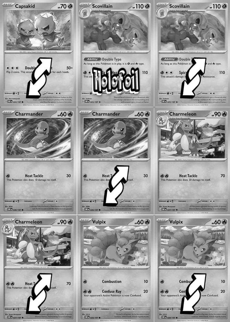 Pokémon TCG 5-in-1 Binder Pages Scarlet and Violet SV3 Obsidian Flames ...