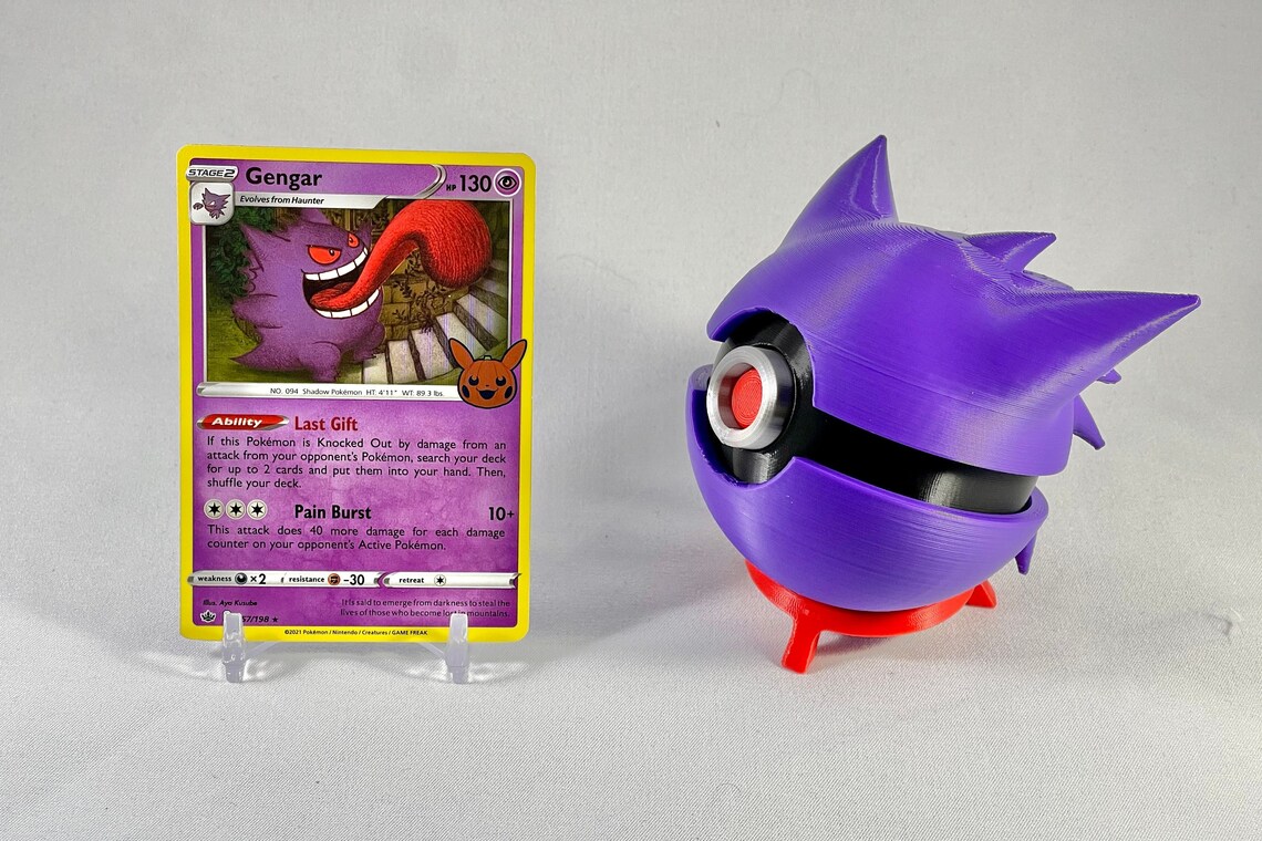 Gengar Pokeball Series 1 3D Printed Custom Pokeball - Etsy