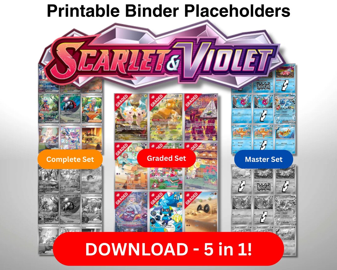 Pokémon TCG 5-in-1 Binder Pages Scarlet and Violet Base Set SV1 ...