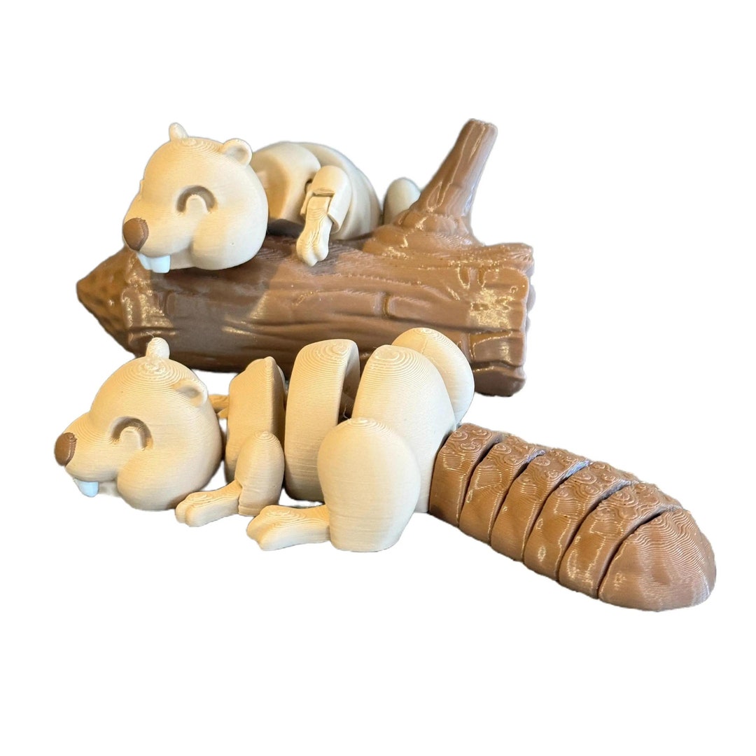 Snuggle Beavers Charming 3D Printed Beaver Sculptures for Home Decor ...