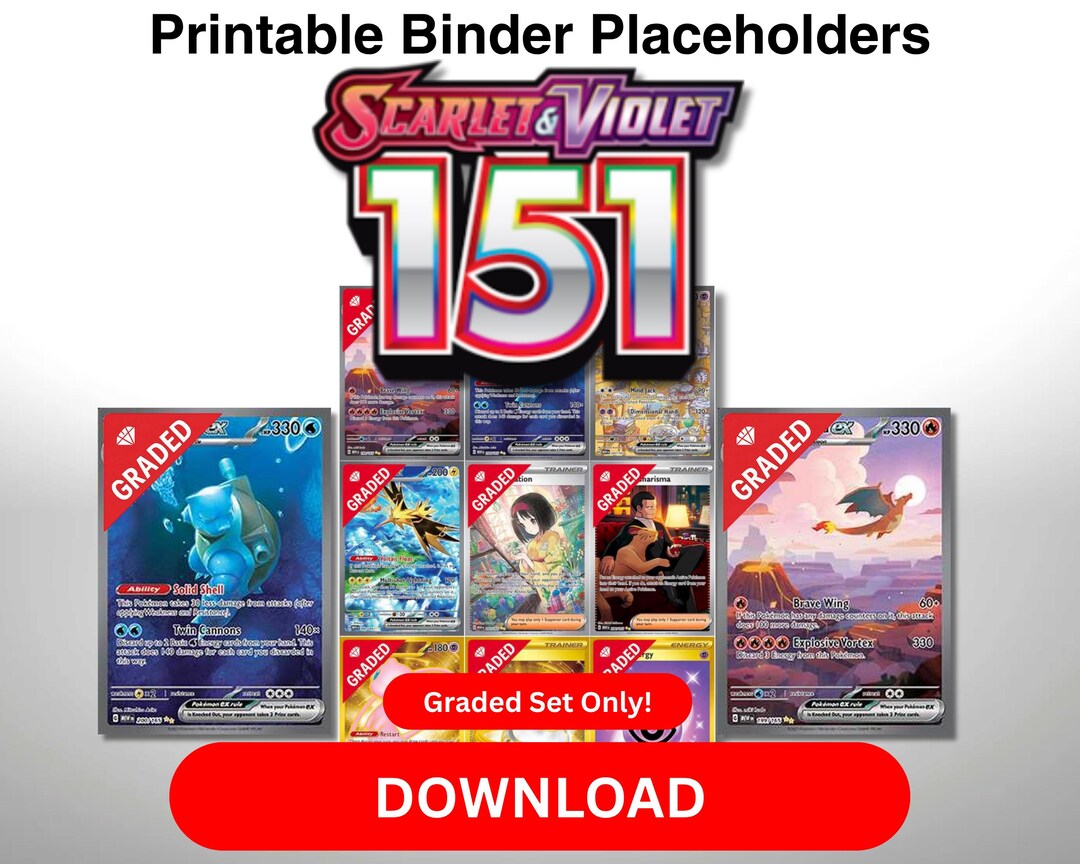 Pokémon TCG Color Graded Overlay Binder Pages PDF for Scarlet and ...