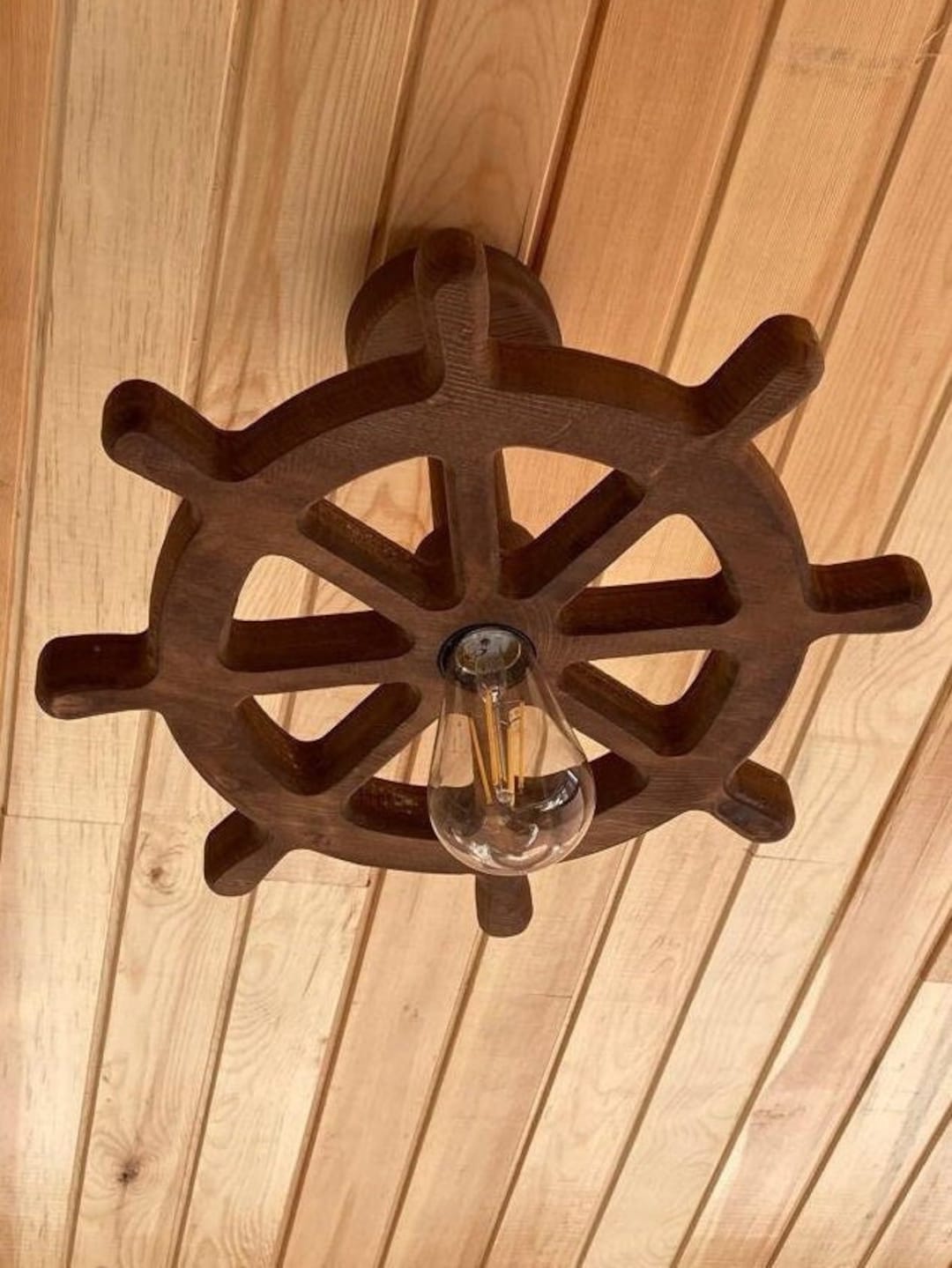 Wooden Ship Wheel Chandelier - Etsy UK