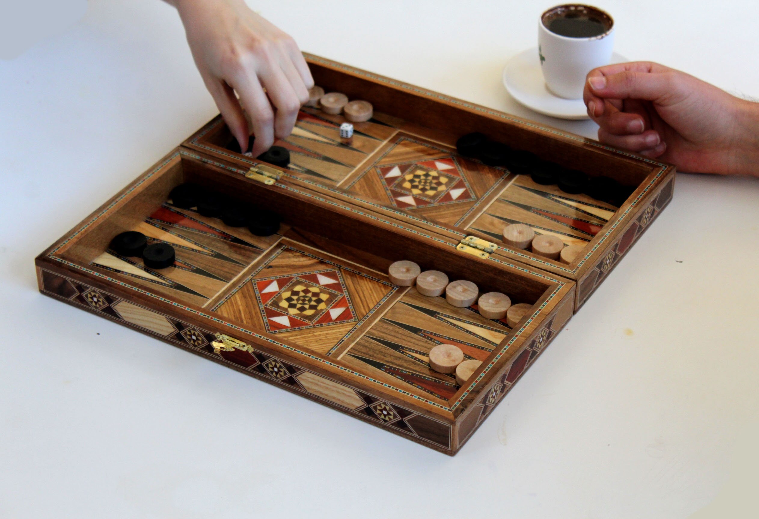 Handmade Wooden Turkish Backgammon Set, Luxury Chess Set, Backgommon ...