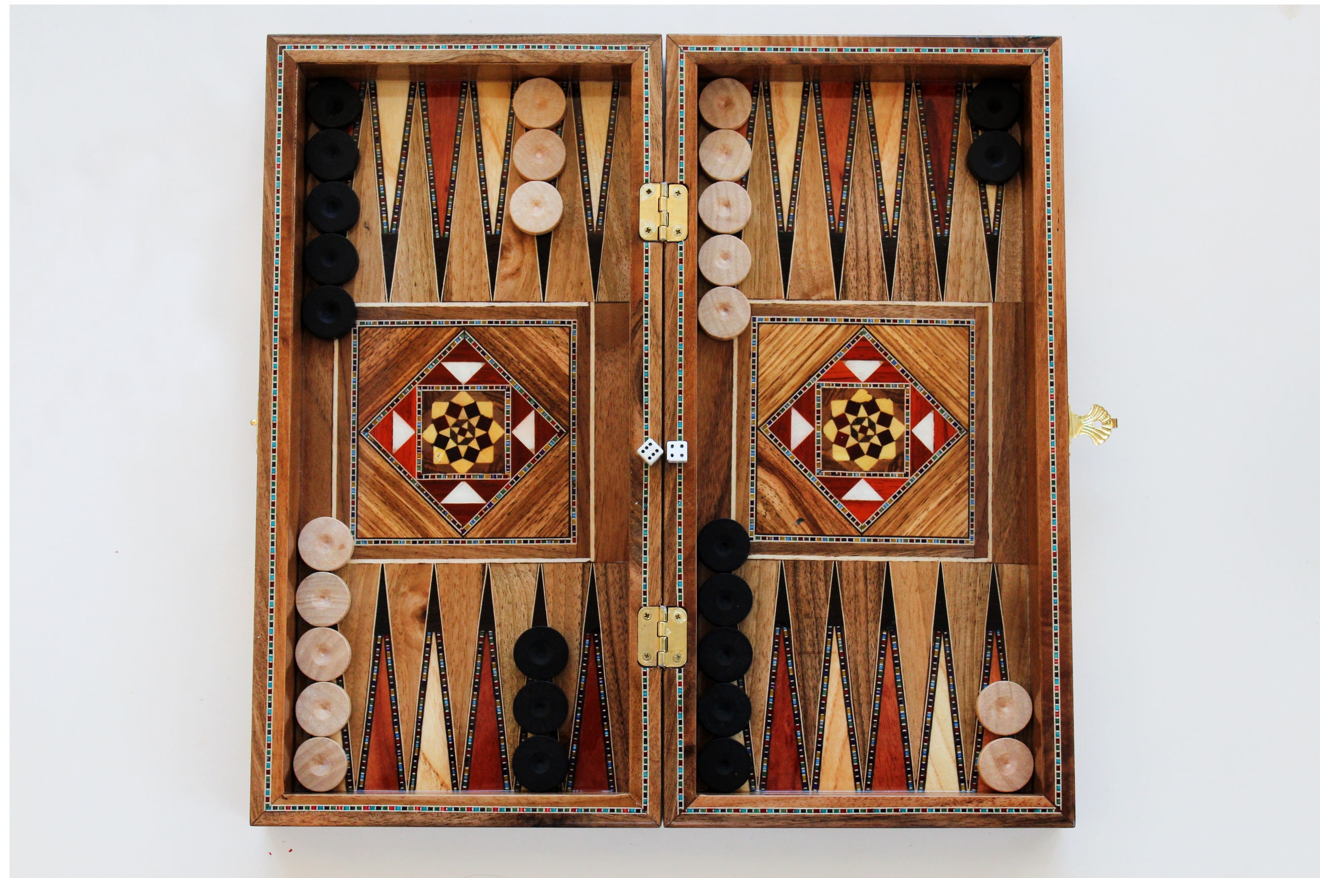 Handmade Wooden Turkish Backgammon Set, Luxury Chess Set, Backgommon ...