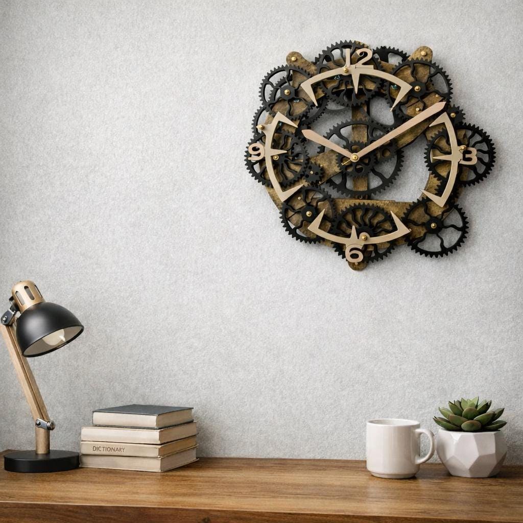 Geargazer DIY Electro-wooden Gear Clock Kit – Mechanical Moving Gears ...
