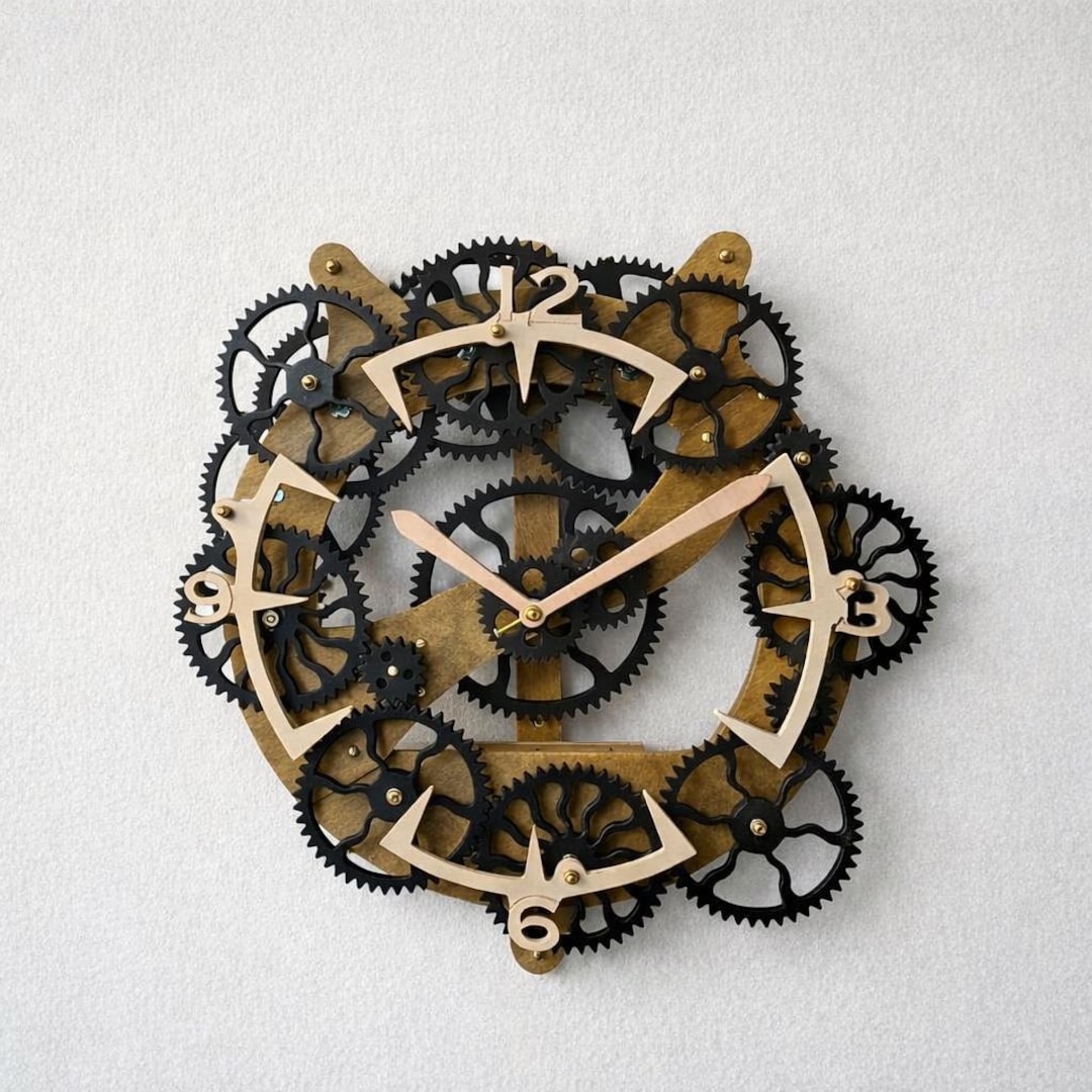 Geargazer DIY Electro-wooden Gear Clock Kit – Mechanical Moving Gears ...