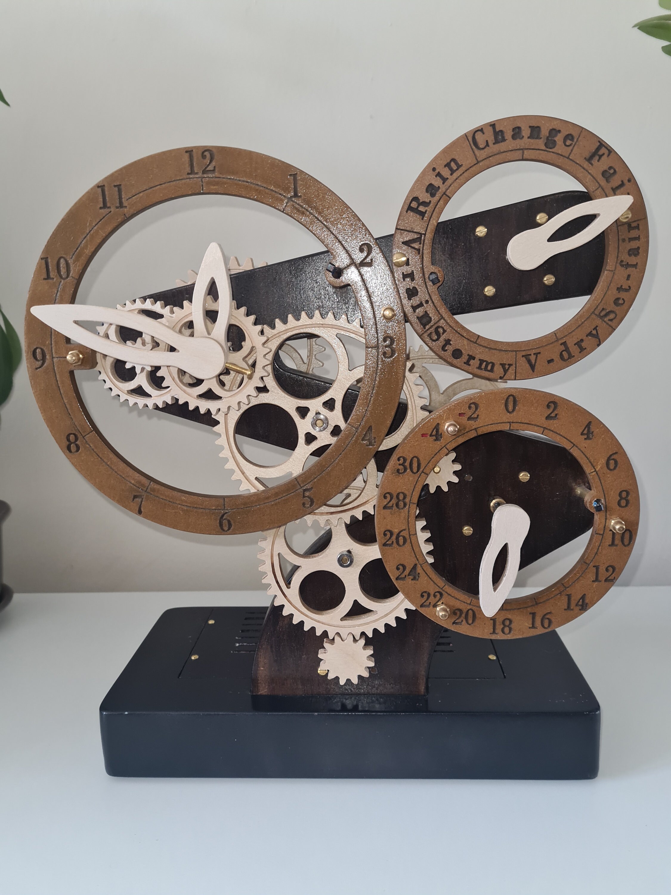 The Elemental Electro-mechanical Barometer Clock - Etsy