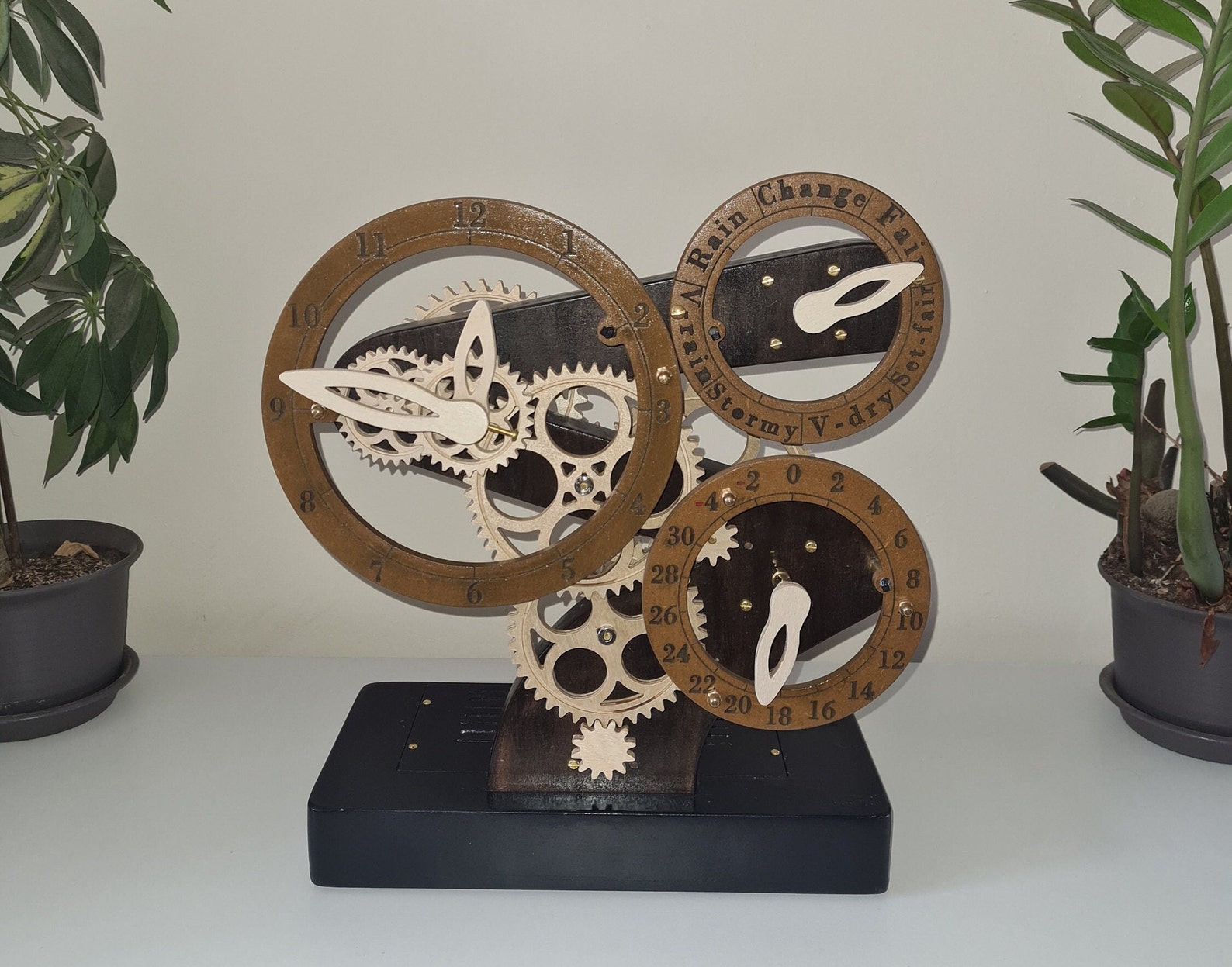 The Elemental Electro-mechanical Barometer Clock - Etsy