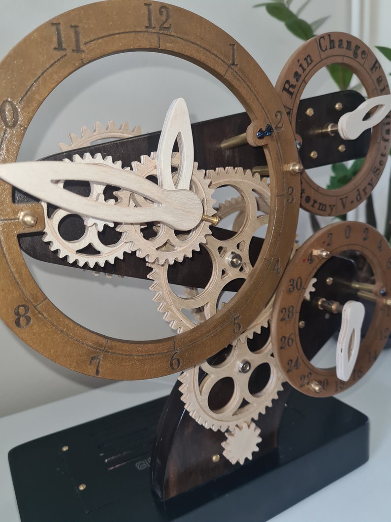 The Elemental Electro-mechanical Barometer Clock - Etsy