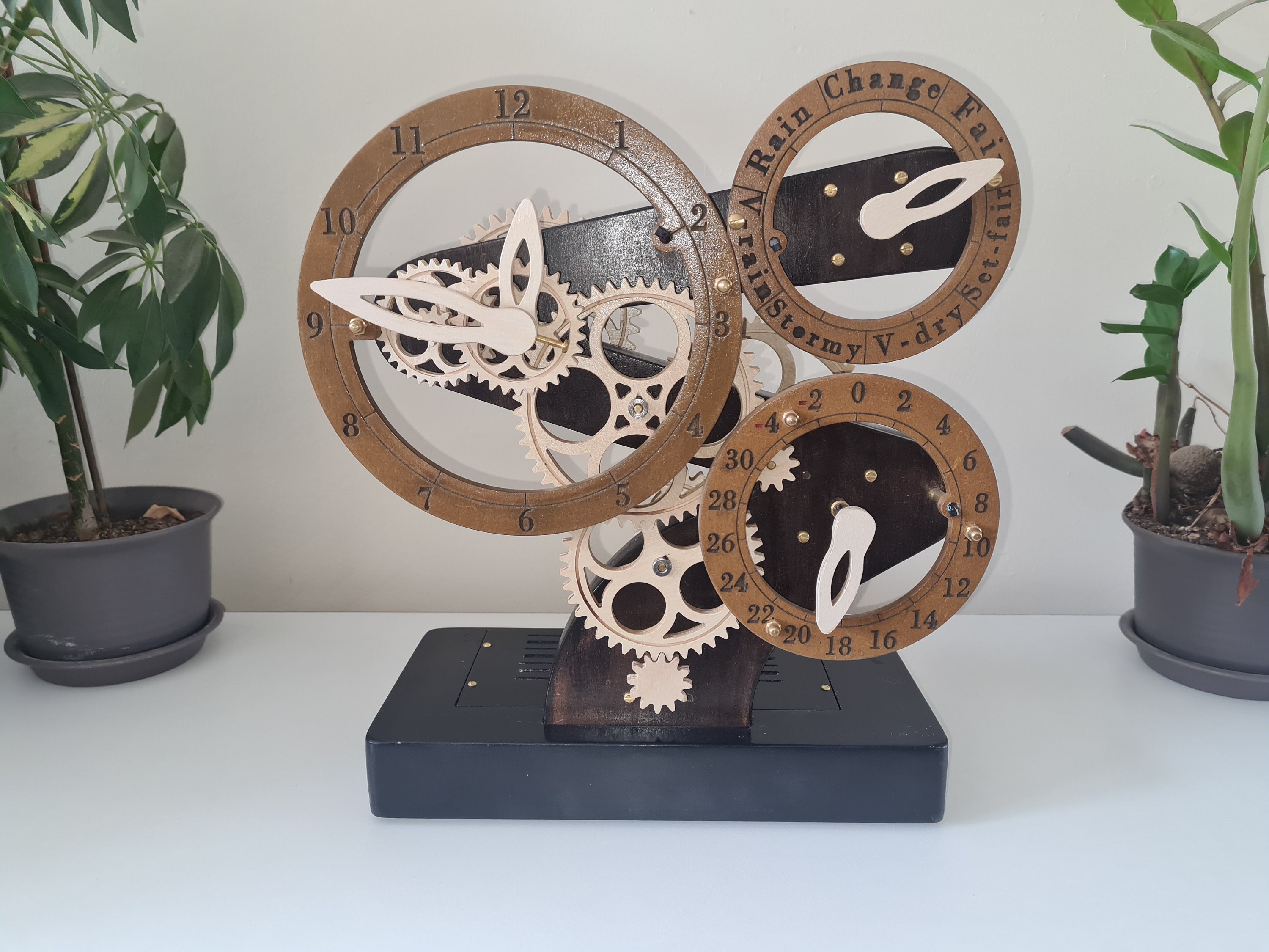 The Elemental Electro-mechanical Barometer Clock - Etsy