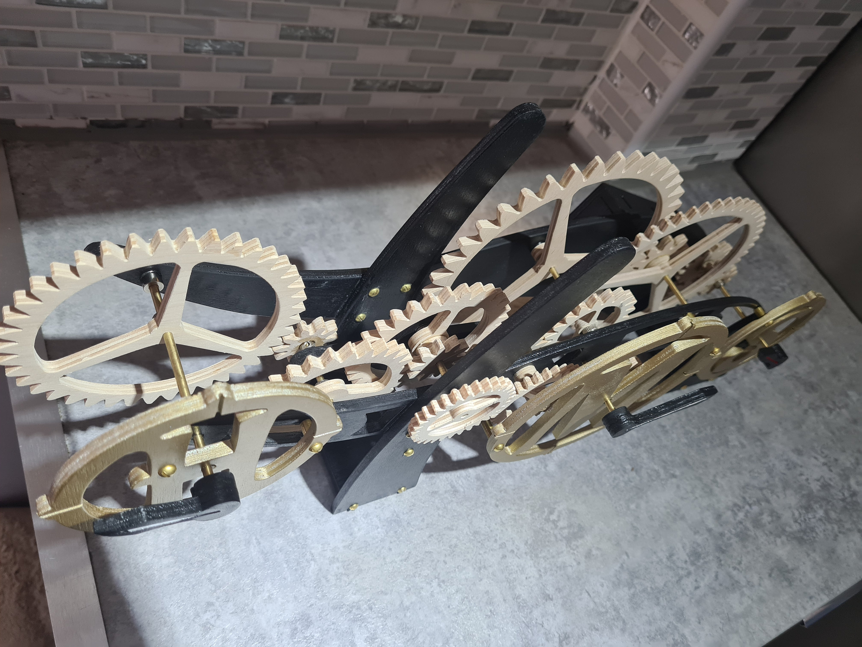 The H.M.S. Electro-mechanical Diy Wooden Geared Clock Craft Kit - Build ...