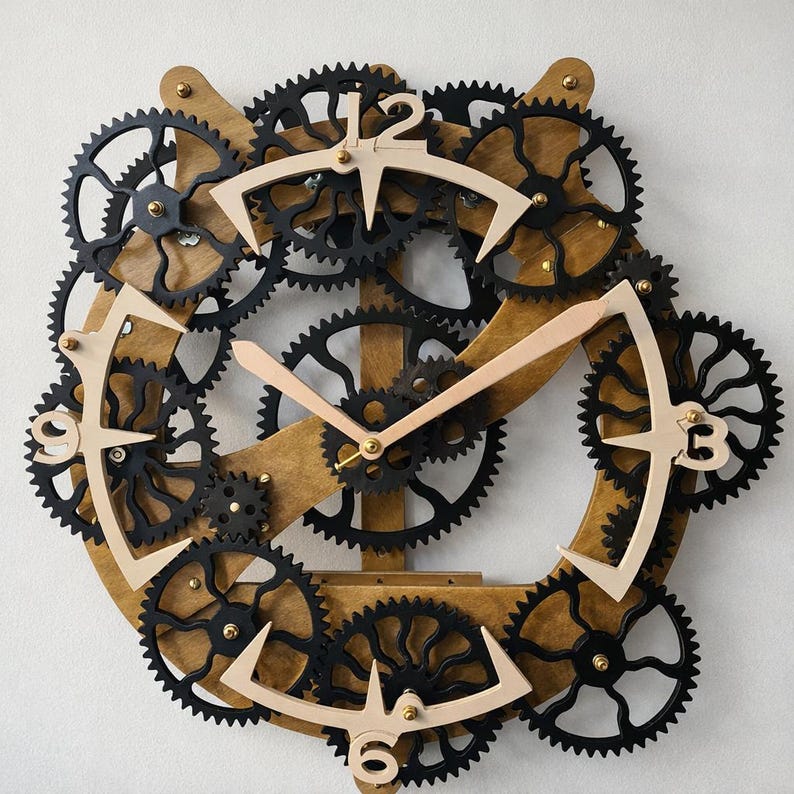 Geargazer DIY Electro-wooden Gear Clock Kit – Mechanical Moving Gears ...
