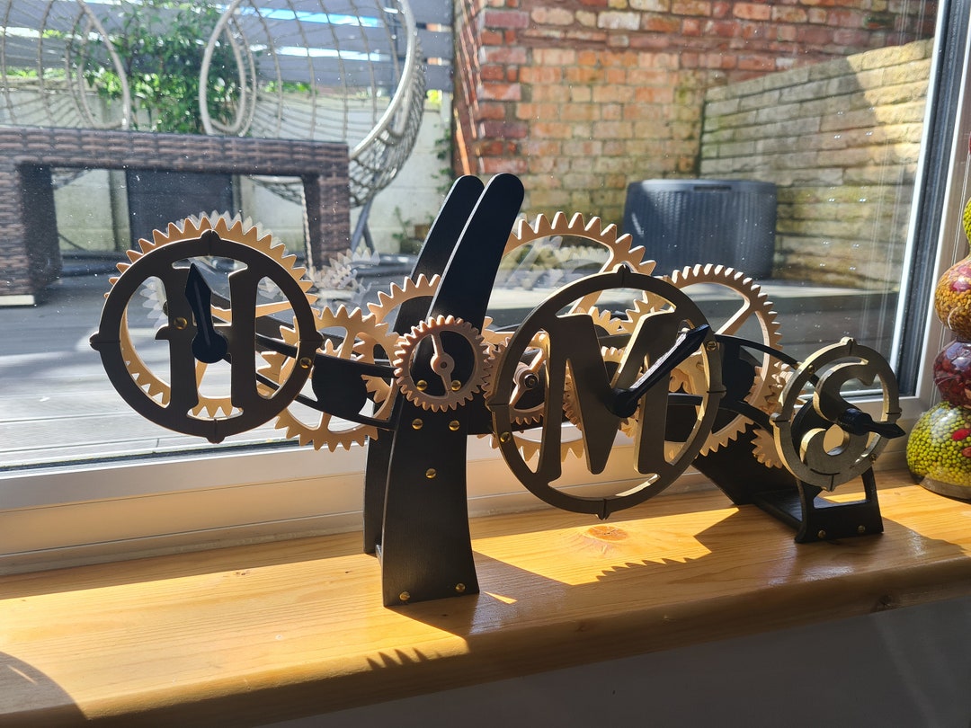 The H.M.S. Electro-mechanical Diy Wooden Geared Clock Craft Kit - Build ...