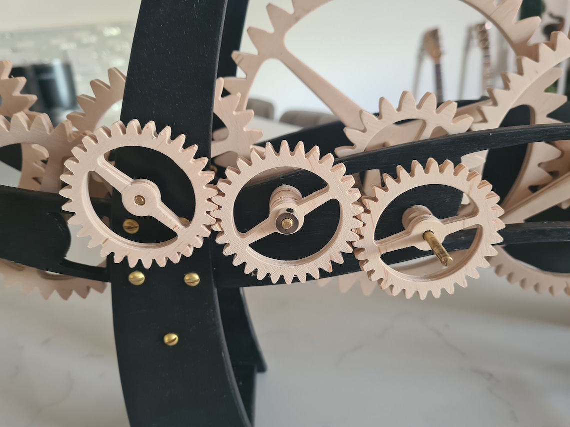 The H.M.S. Electro-mechanical Diy Wooden Geared Clock Craft Kit - Build ...
