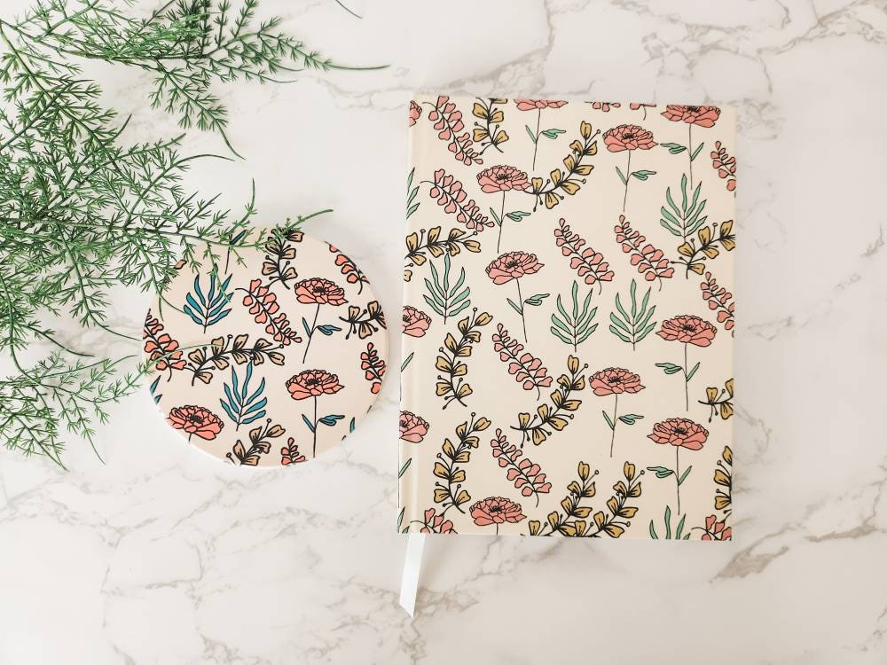 Floral Hardbound Journal Personalized Journal 5x7 Hardcover - Etsy