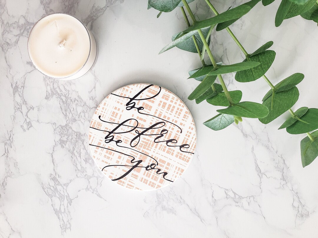 Motivational Desk Decor, Cute Desk Accessories, Coaster Set, Desk ...
