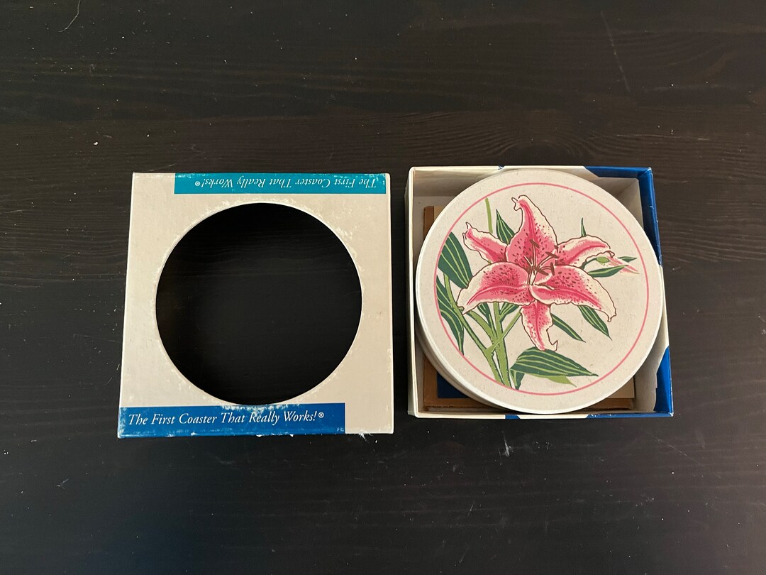 Vintage Stargazer Lily Coaster Stone Coasters - Etsy