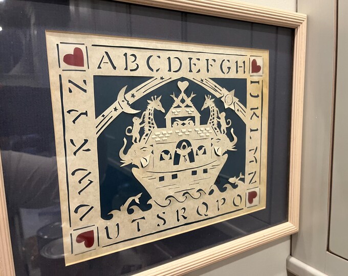 Vintage Scherenschnitte Scissor Cutting Framed Noah's Ark Abc's Art - Etsy