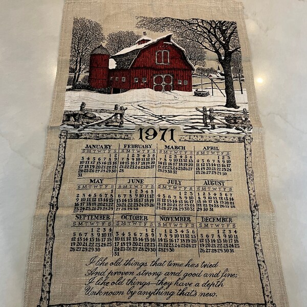 Calendar Tea Towel - Etsy