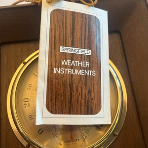 Vintage Springfield Barometer and Thermometer Wall Hanging - Etsy