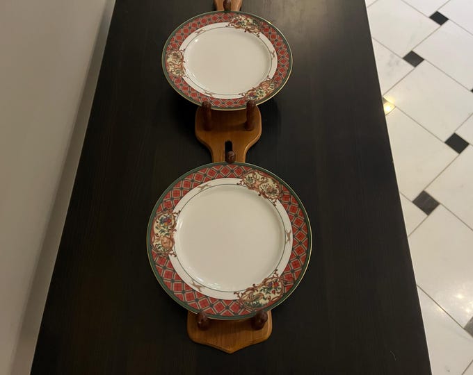 Vintage All Wooden Adjustable 2 Plate Holder Wall Plaque - Etsy