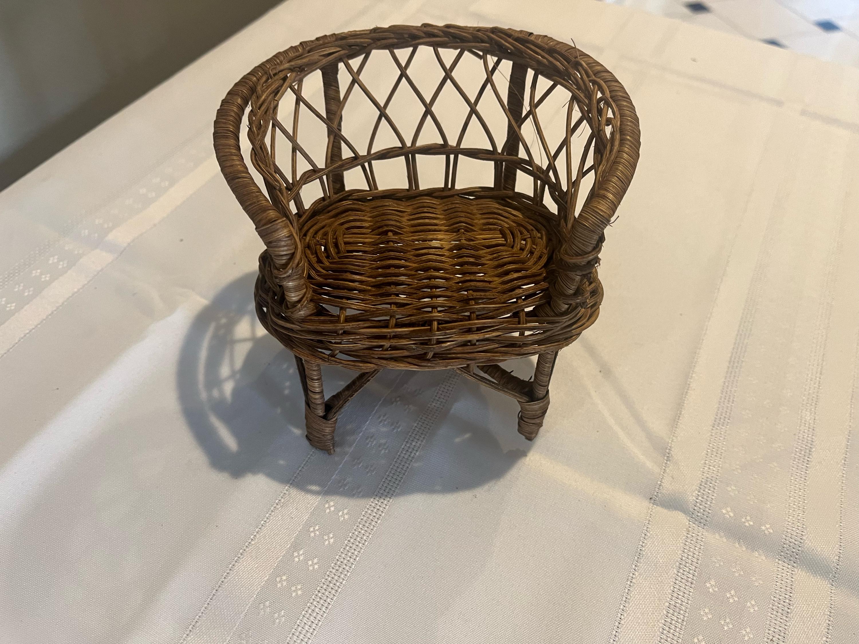 Vintage Natural Wicker Doll Chair - Etsy