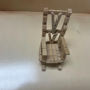 Vintage Tramp Folk Art All Wood Clothespin Doll Rocking Chair - Etsy