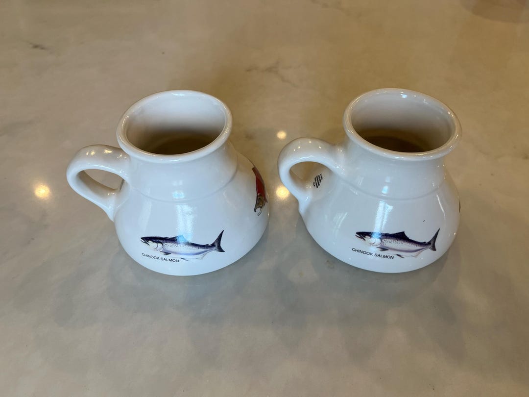 Vintage 1994 Anglers Expressions No Spill Coffee Mugs - Etsy