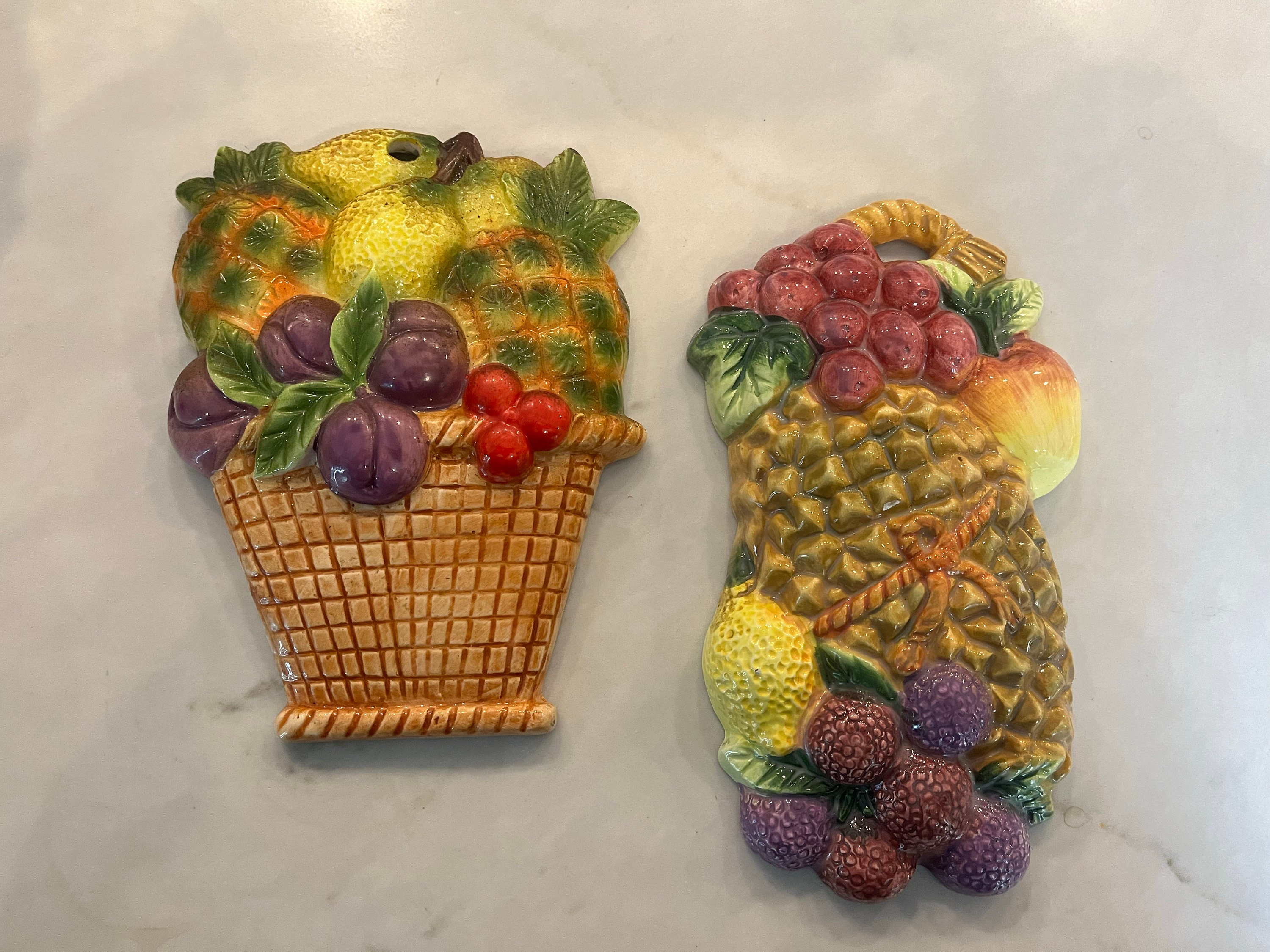 Vintage Ceramic Fruit Wall Hanging - Etsy