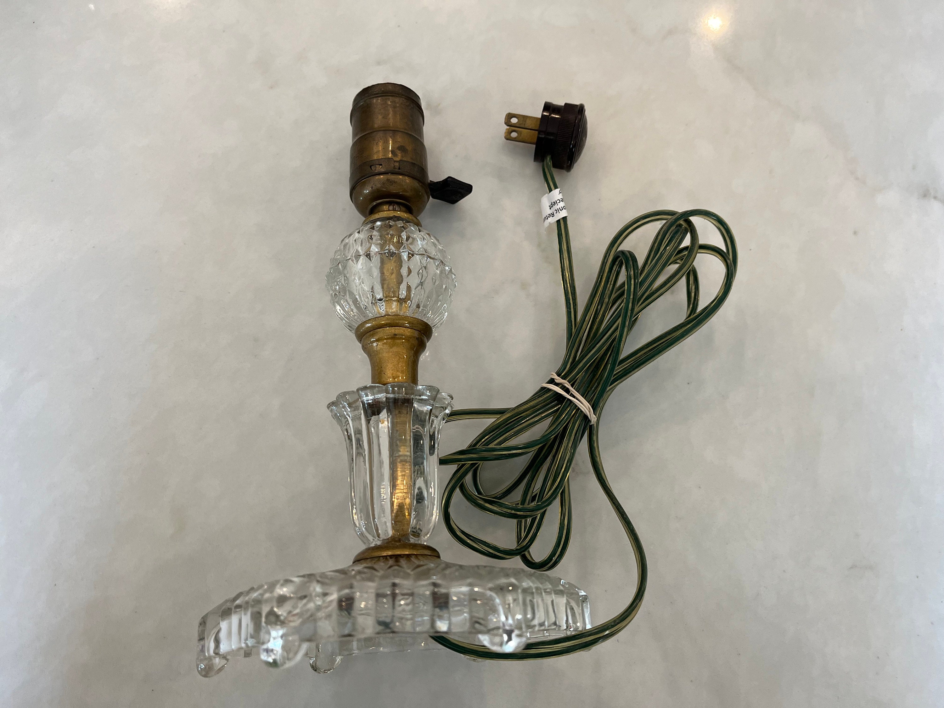 Vintage 1950's Clear Cut Glass Lamp - Etsy