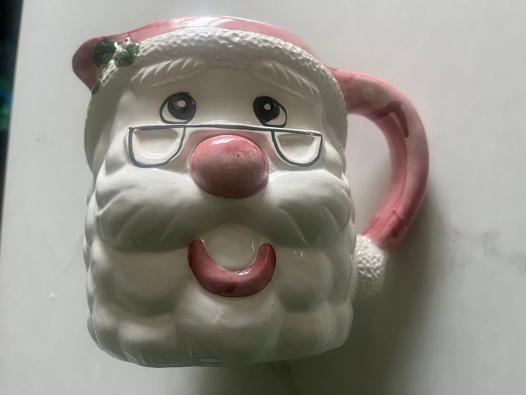 Vintage Large Ceramic Santa Head Pitcher - Etsy