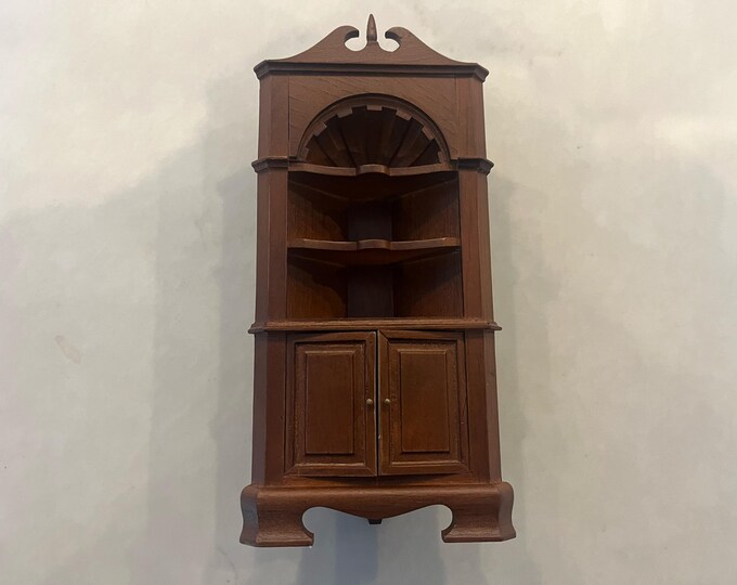 All Wooden Corner Hutch With Clam Shell Top and Opening Doors - Etsy