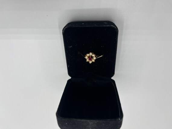 Vintage Faux Diamond and Ruby Ring | Etsy