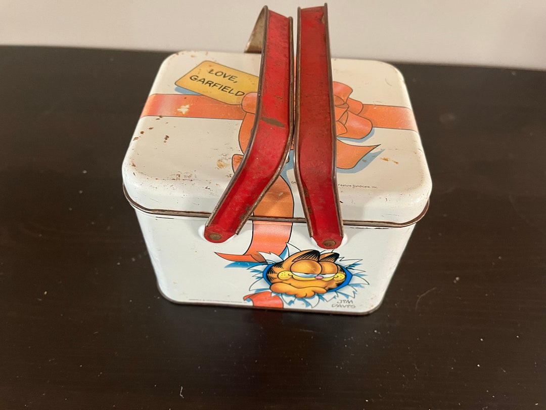 Vintage 1978 Garfield Boxed Tin With Handles - Etsy