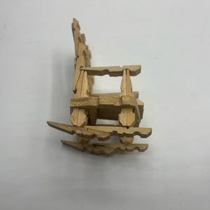 Vintage Tramp Folk Art All Wood Clothespin Doll Rocking Chair - Etsy