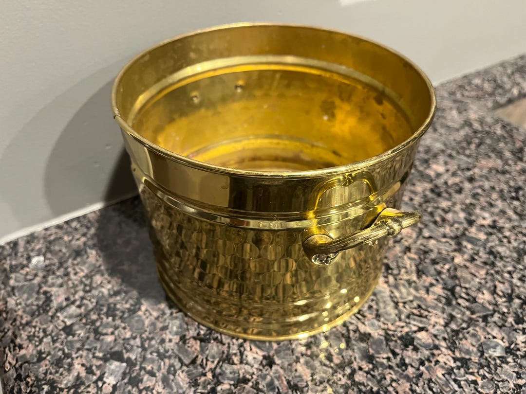 Vintage Shiny Lacquered Bristol Brass Planter - Etsy