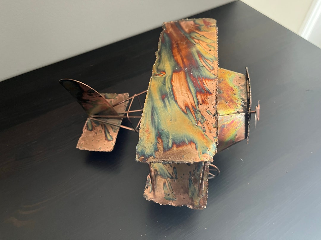 Vintage Torch Copper Art Metal Musical Biplane - Etsy