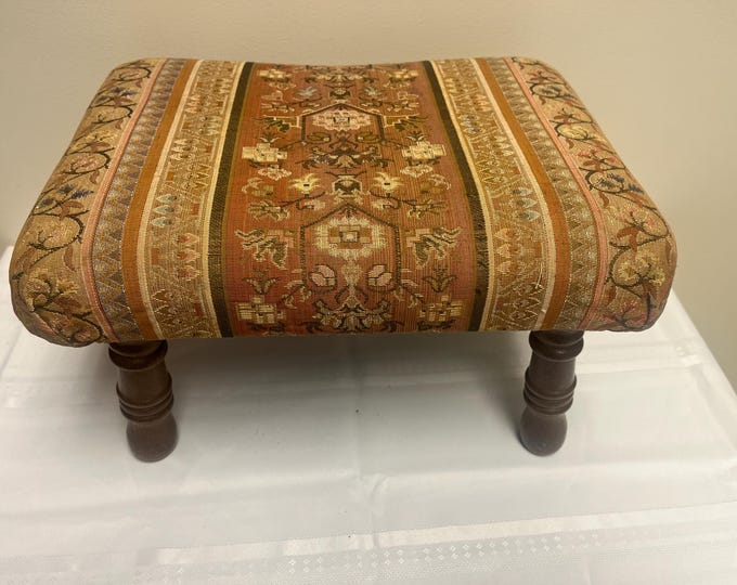 Vintage Tapestry Foot Stool - Etsy
