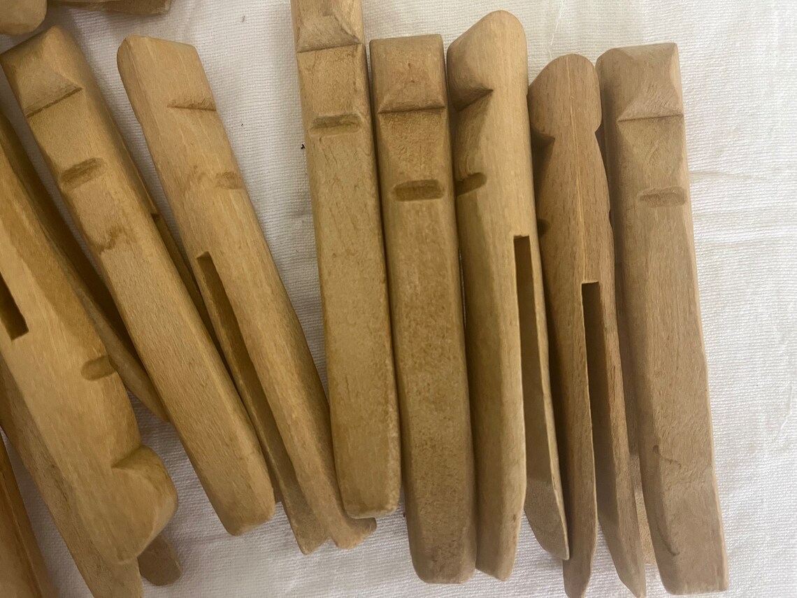 Bundle of 35 All Wooden Clothes Pegs - Etsy