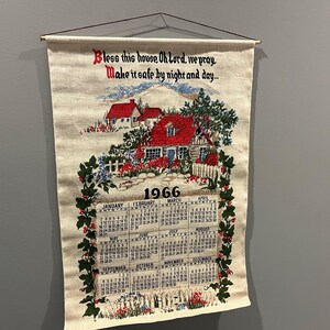 1966 All Linen, Bless This House Tea Towel Calendar - Etsy
