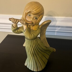Pair of Vintage Ceramic Mold Angels With Musical Instruments - Etsy