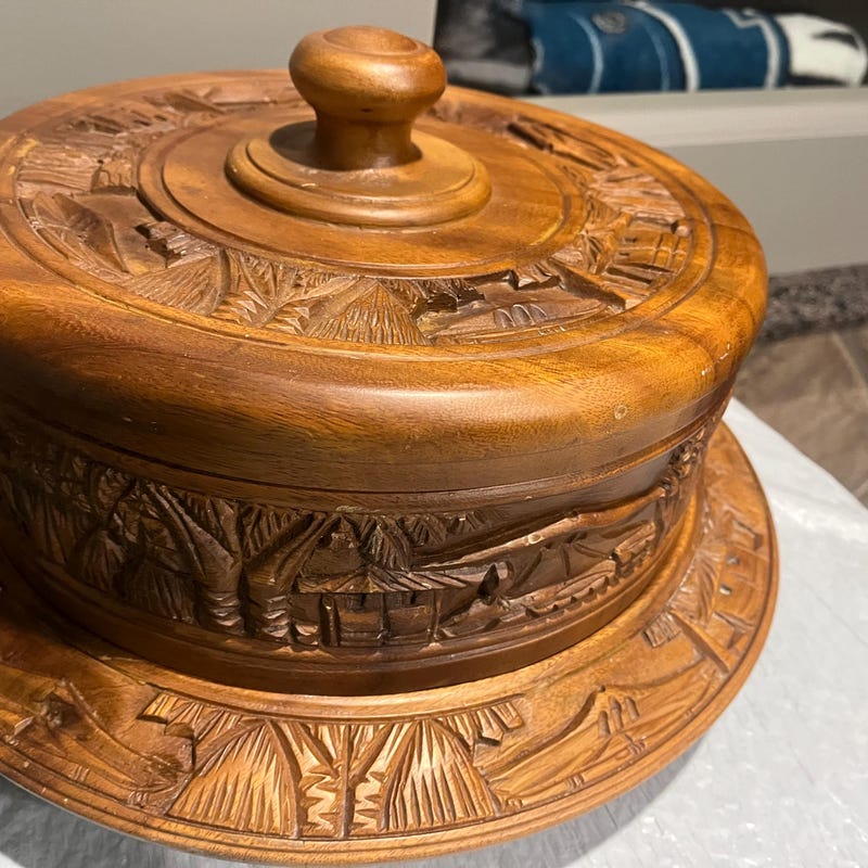 Carved Wood Stand - Etsy